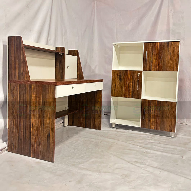 Classic Study Table With Side Rack – Office Furniture